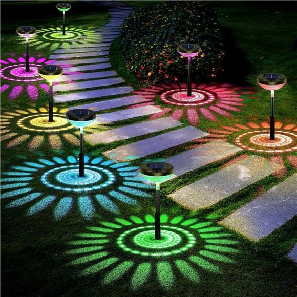Accents | Bright Solar Pathway Lights 6 Pack Color Changing Led Solar ...